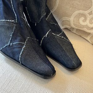 Candie's | Shoes | Denim Patchwork Quilt Boots By Candies | Poshmark